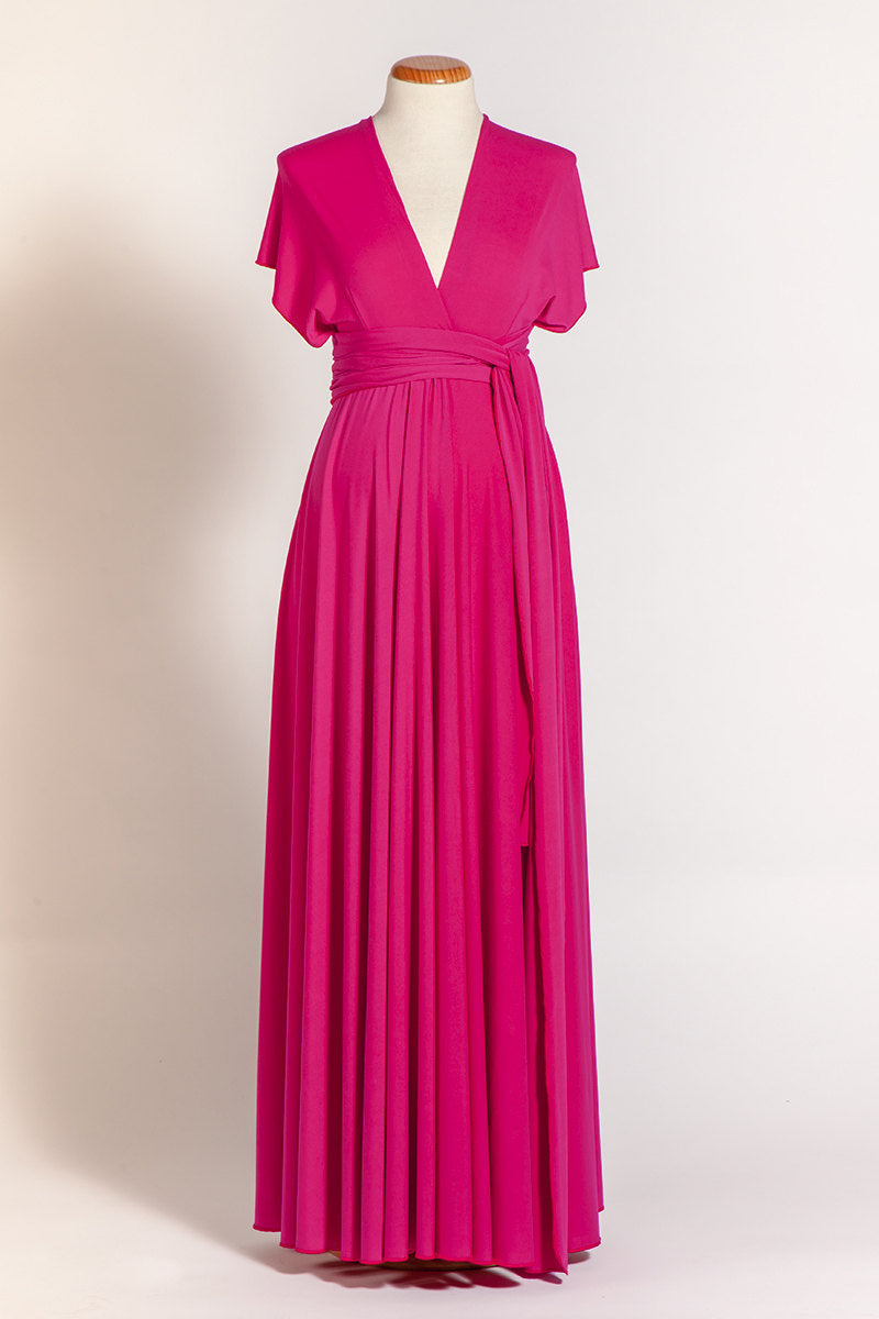 Long fuchsia maternity party dress - Gala Essential | mimetikbcn – Mimetik